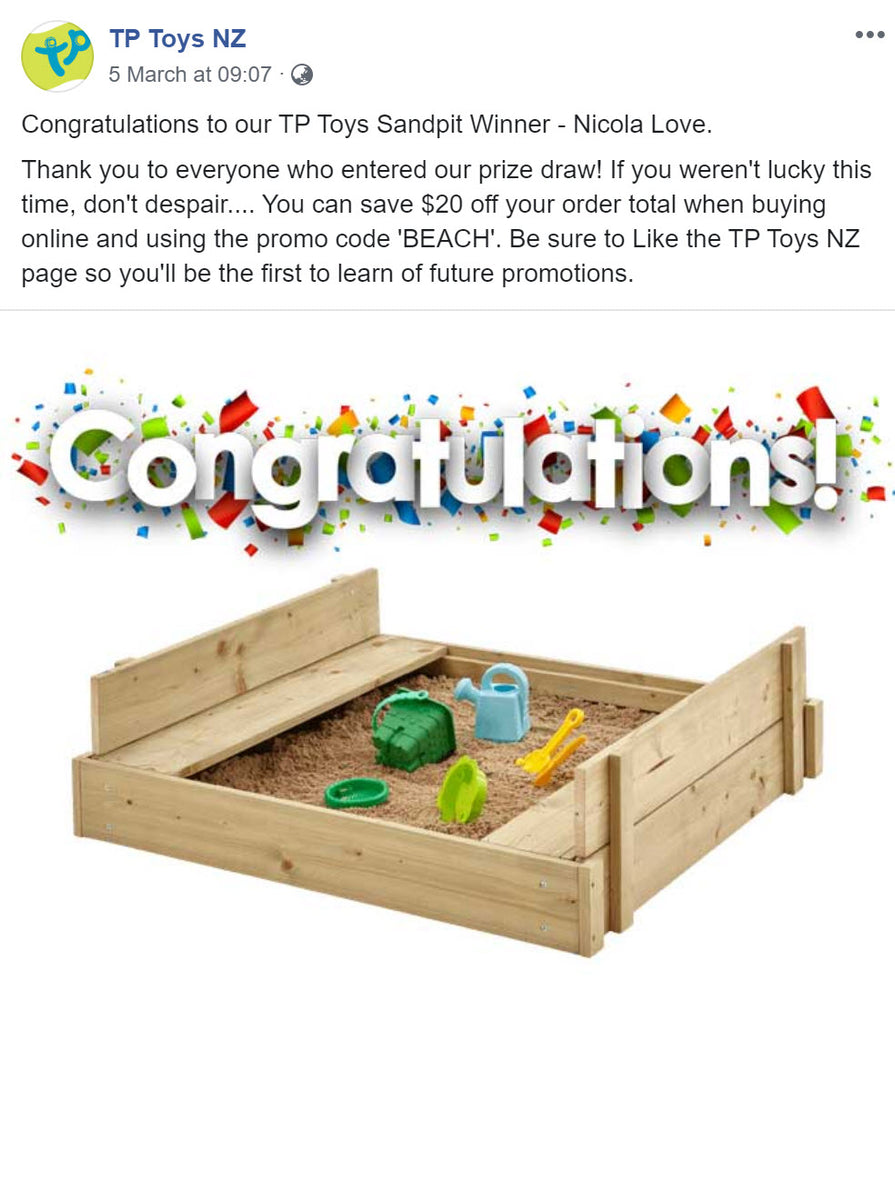 Sandpit Winner – TP Toys NZ